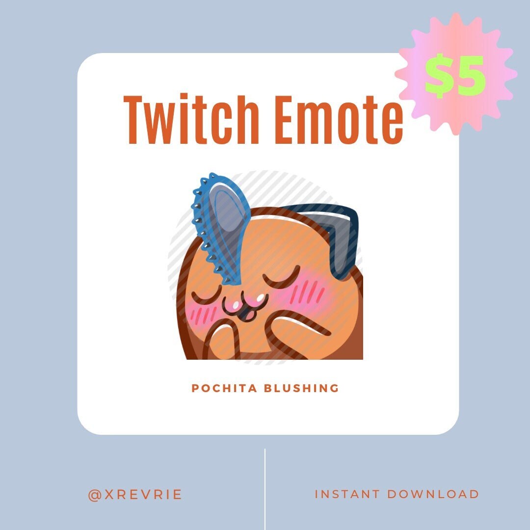 P0chit@ Blushing Emote for Twitch, Discord, Youtube, Kick, Etc ...