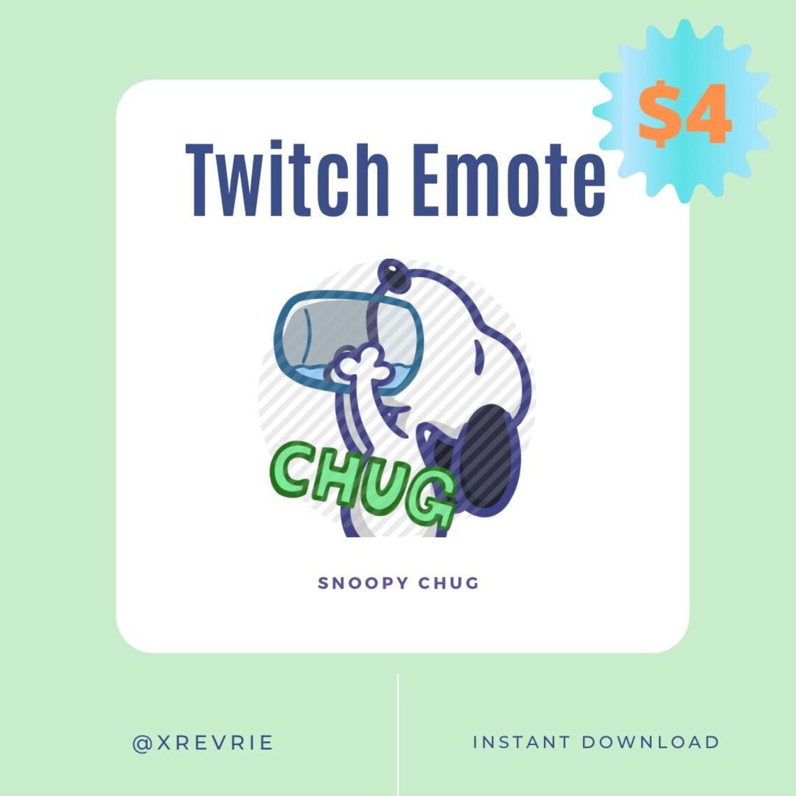 Snoopy Chug Drinking Water Emote for Twitch, Discord, Youtube, Etc. - Etsy