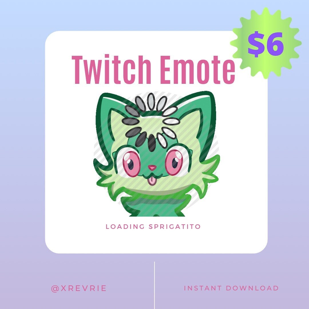 Loading Sprigatito Animated Emote for Twitch, Discord, Youtube, Etc. - Etsy