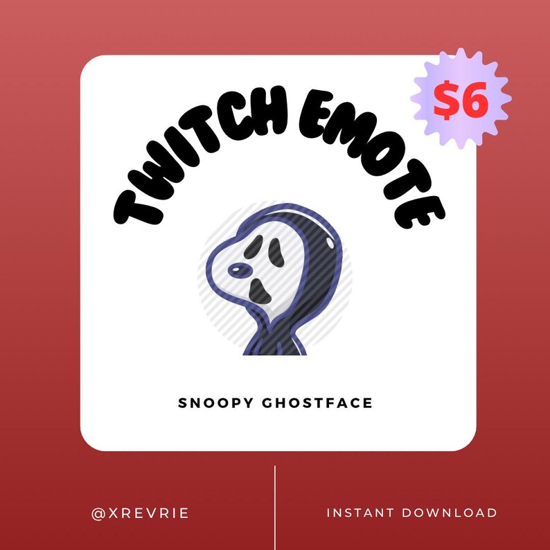 Snoøpy Ghostface Scream Movie Animated Emote for Twitch, Discord ...