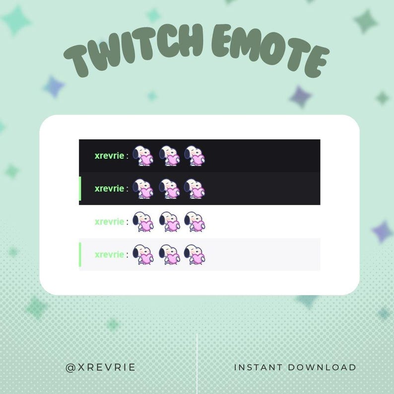 Snoopy Love Emote for Twitch, Discord, Youtube, Etc. - Etsy