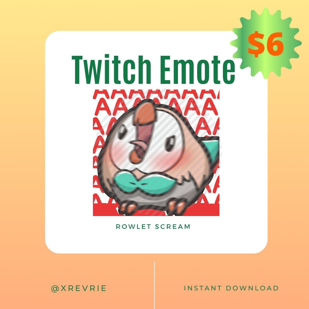 Rowlet Screams Animated Emote for Twitch, Discord, Youtube, Etc. - Etsy