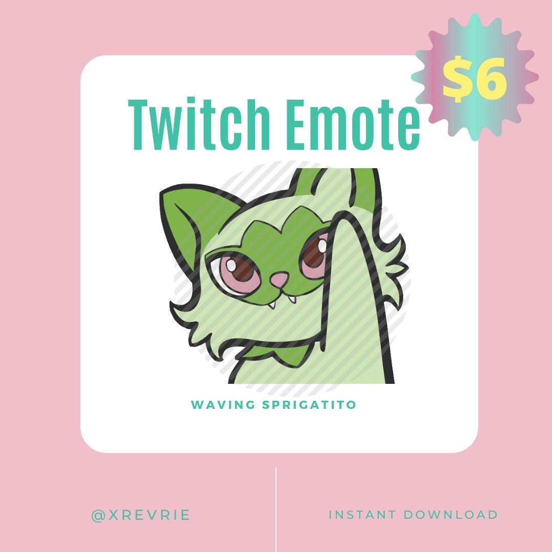 Waving Sprigatito Animated Emote for Twitch, Discord, Youtube, Etc. - Etsy