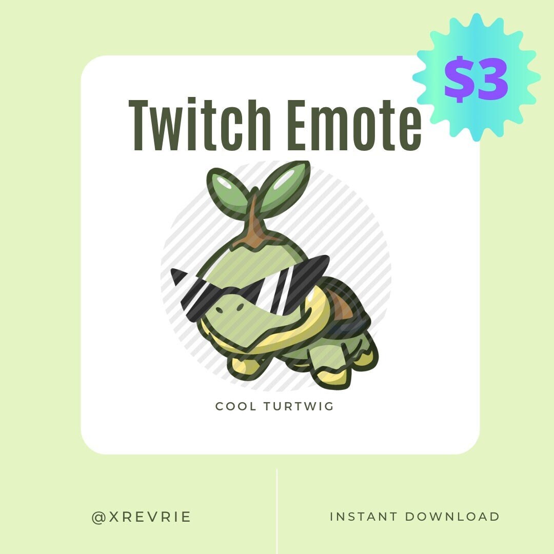 Cool Turtwig Pokemon Emote for Twitch, Discord, Youtube, Etc. - Etsy