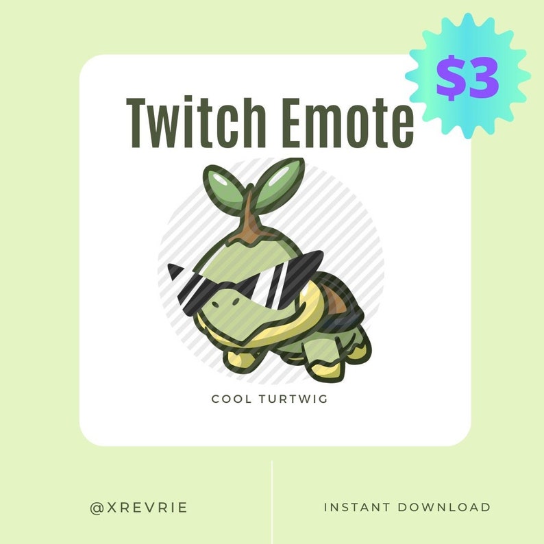 Cool Turtwig Pokemon Emote for Twitch Discord Youtube Etc. - Etsy
