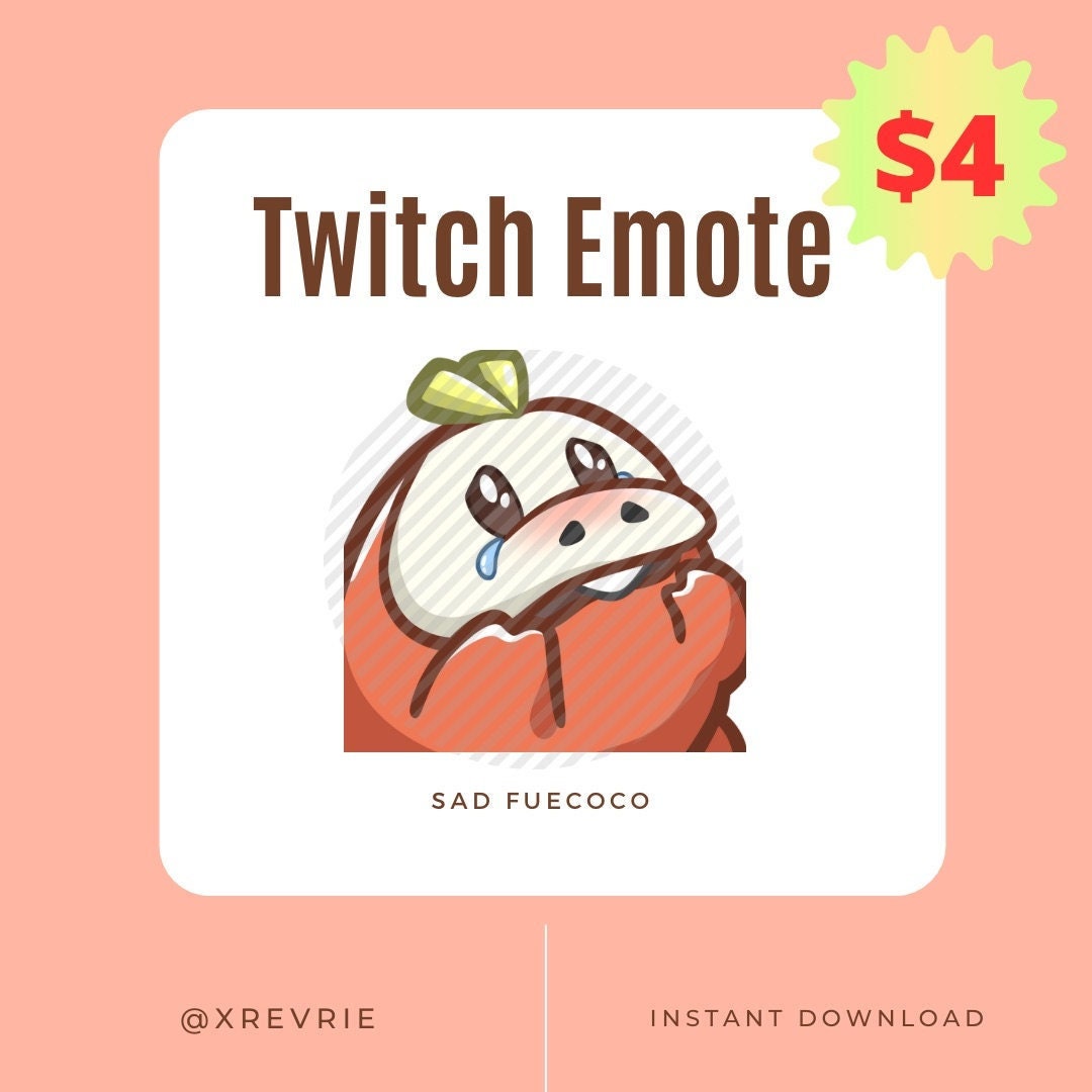 Sad Fuecoco Pokemon Emote for Twitch, Discord, Youtube, Etc. - Etsy