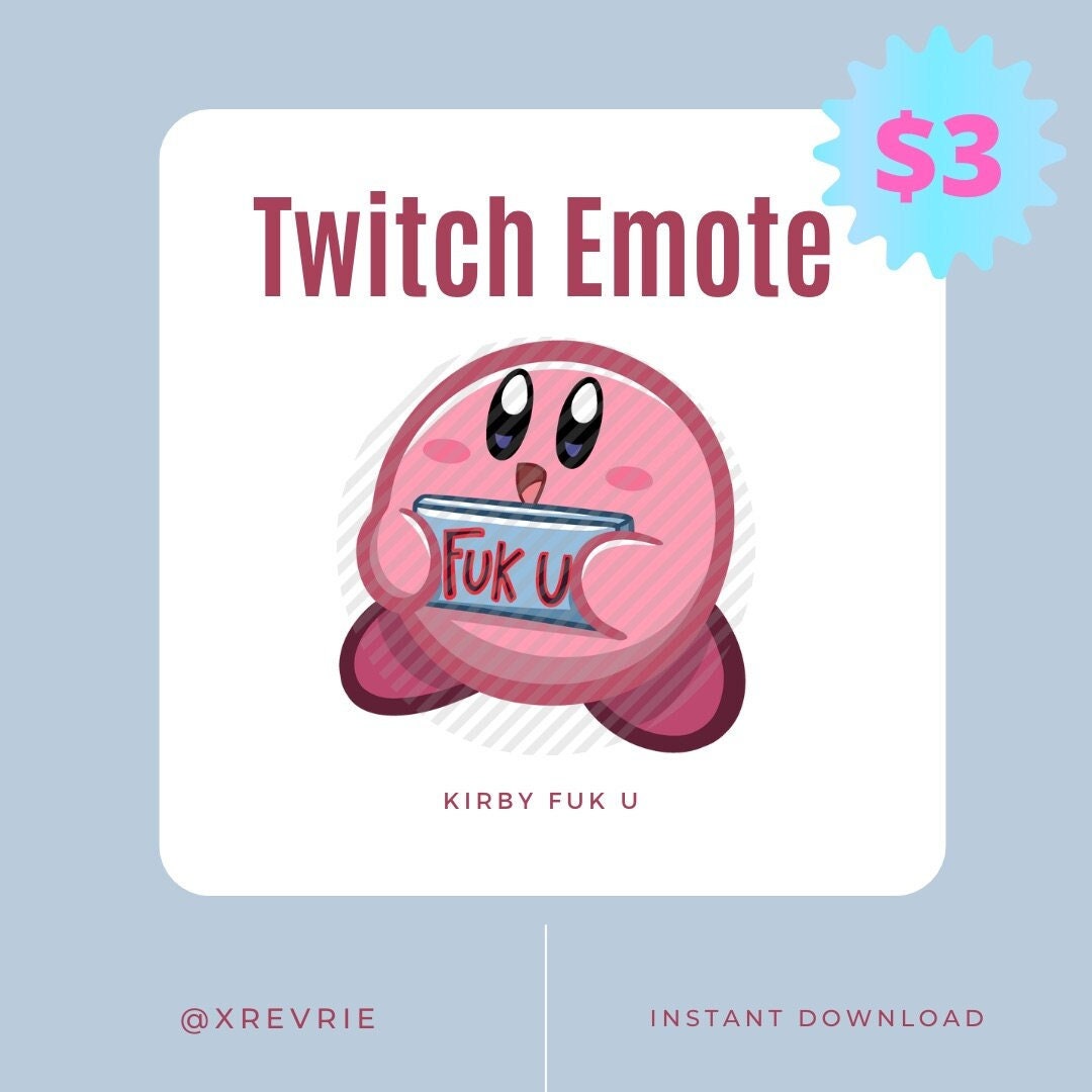 Kirby Fuk U Emote for Twitch, Discord, Youtube, Etc. - Etsy