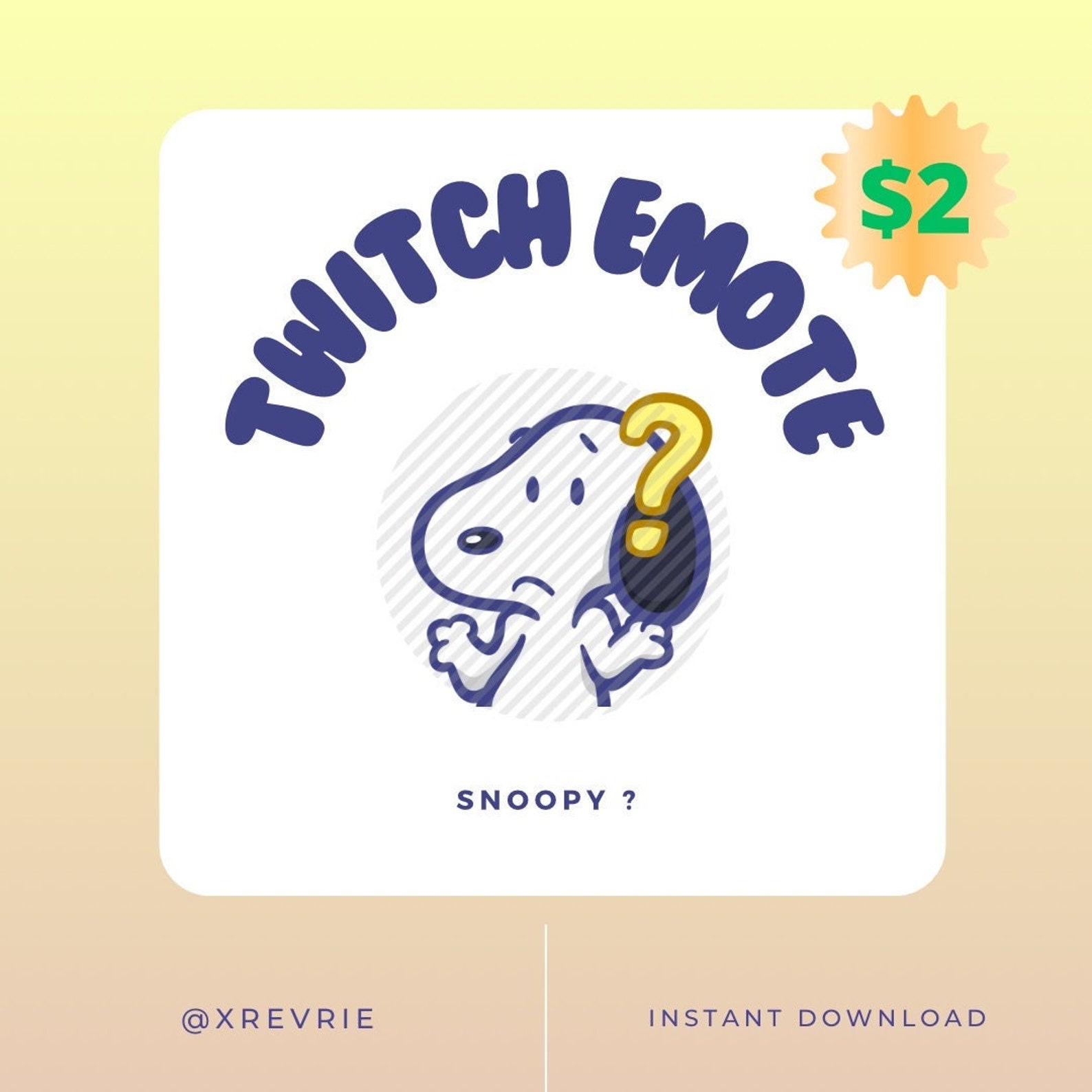 Snoøpy Question Mark Confused Emote for Twitch, Discord, Youtube, Kick ...