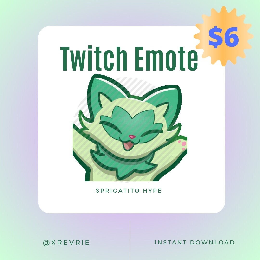 Sprigatito Hype Pokemon Animated Emote for Twitch, Discord, Youtube ...