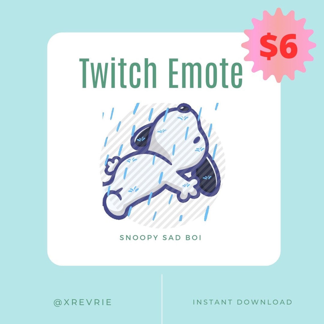 Snoopy Sad Boi Animated Emote for Twitch, Discord, Youtube, Etc. - Etsy