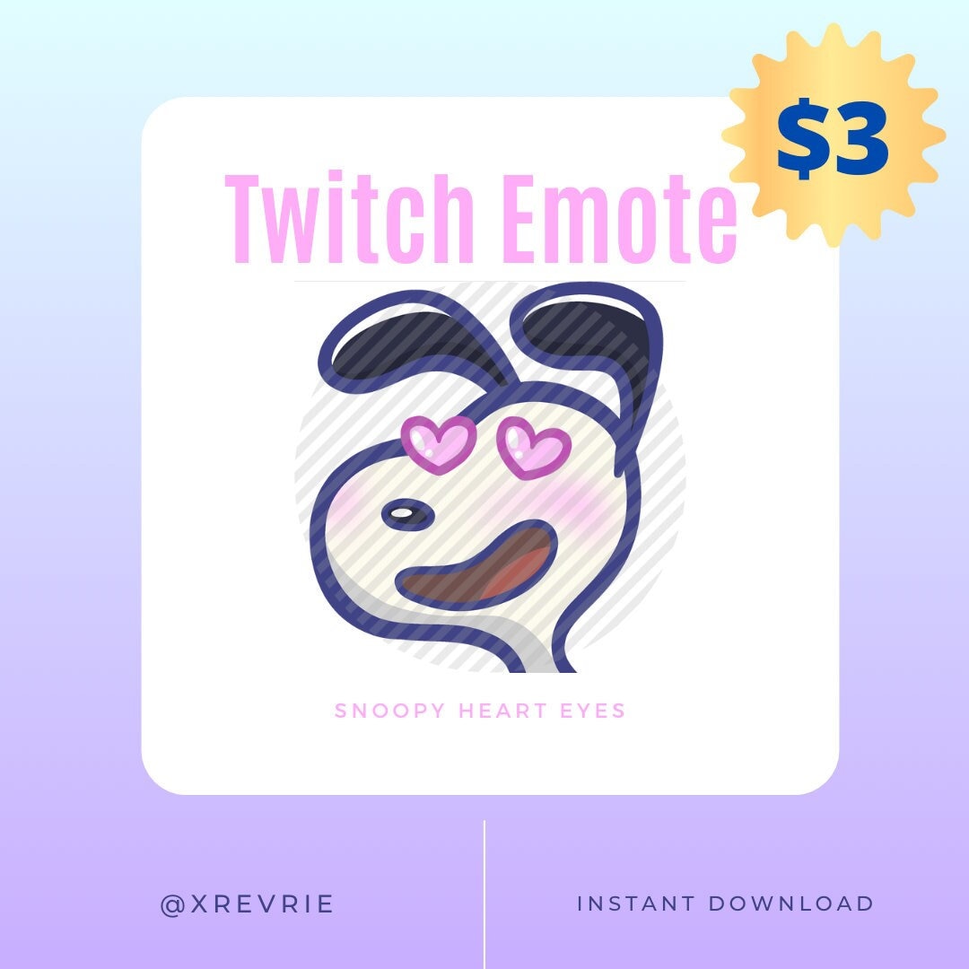 Heart Eyes Snoopy Emote for Twitch, Discord, Youtube, Etc. - Etsy