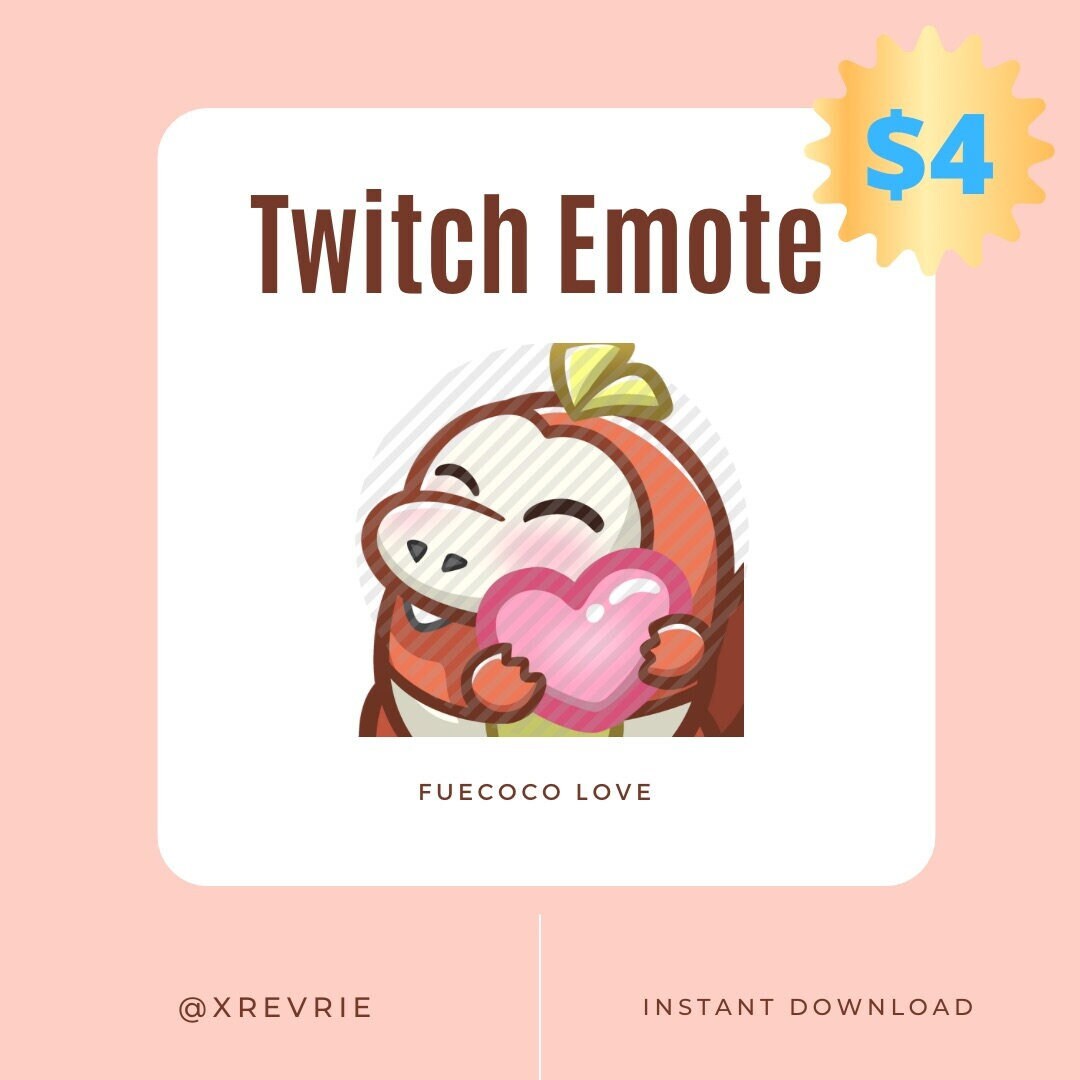 Fuecoco Love Pokemon Emote for Twitch, Discord, Youtube, Etc. - Etsy