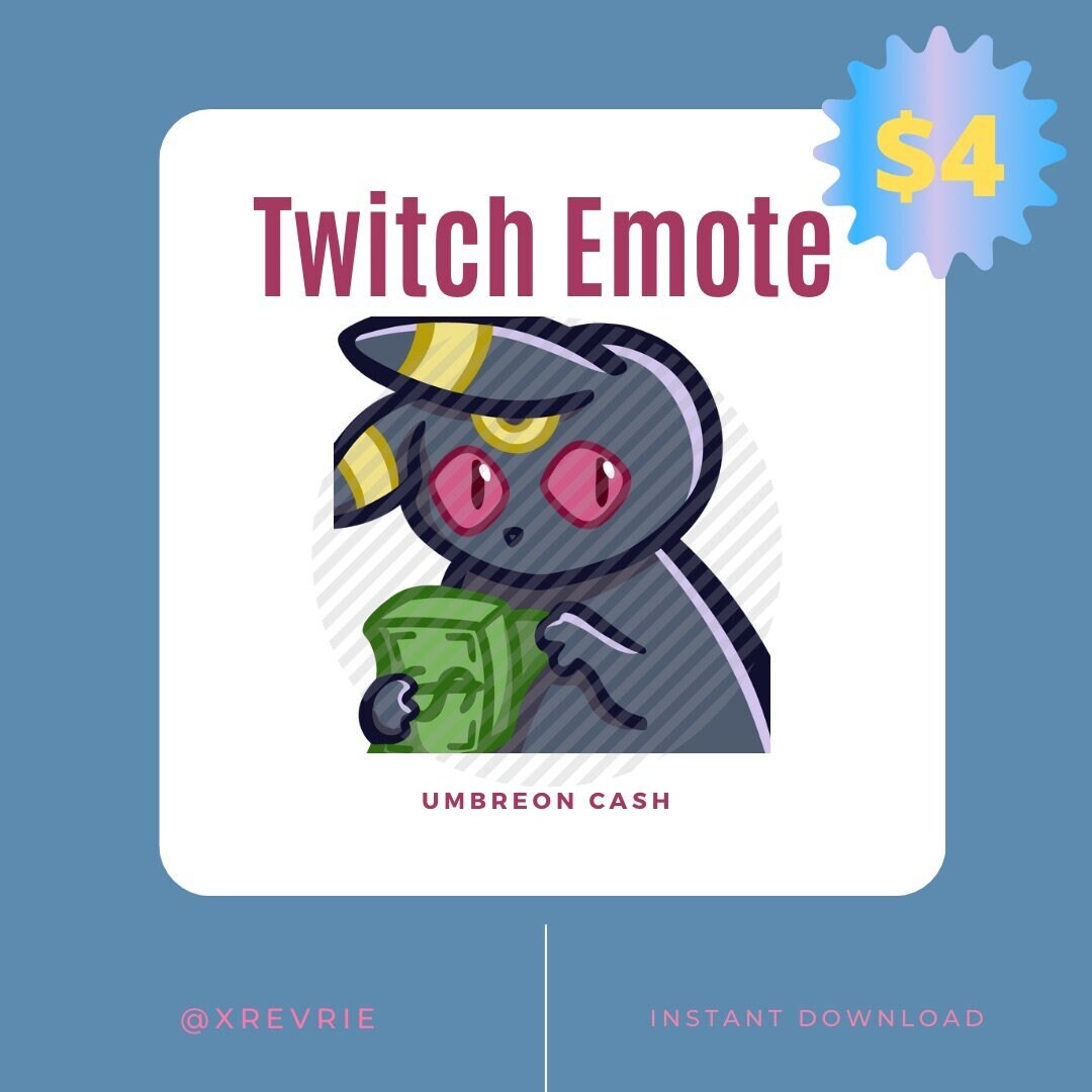 Umbreon Cash Emote for Twitch, Discord, Youtube, Etc. - Etsy
