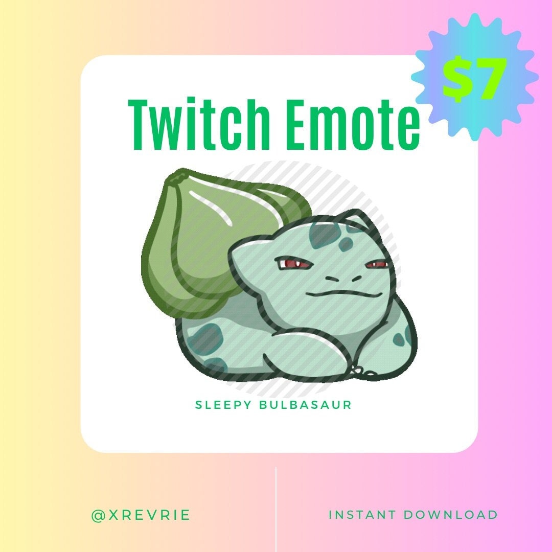 Sleepy Bulbasaur Animated Emote for Twitch Discord Youtube - Etsy