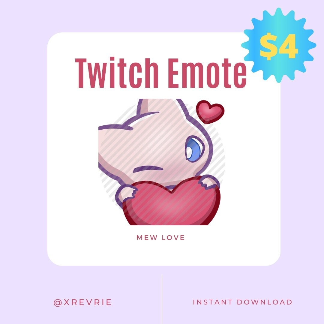 Mew Love Pokemon Emote for Twitch, Discord, Youtube, Etc. - Etsy
