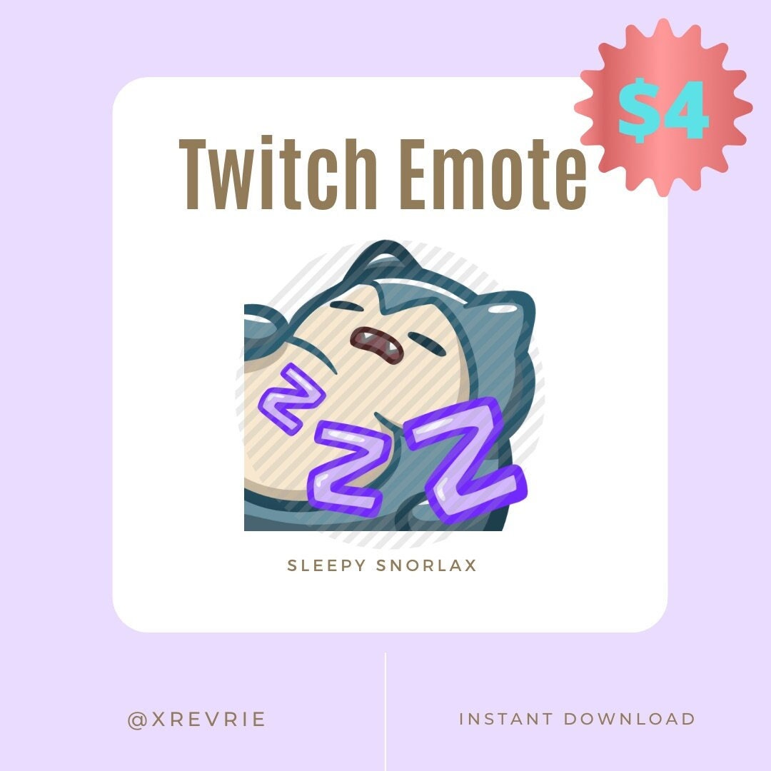 Sleepy Snorlax Pokemon Emote for Twitch Discord Youtube - Etsy