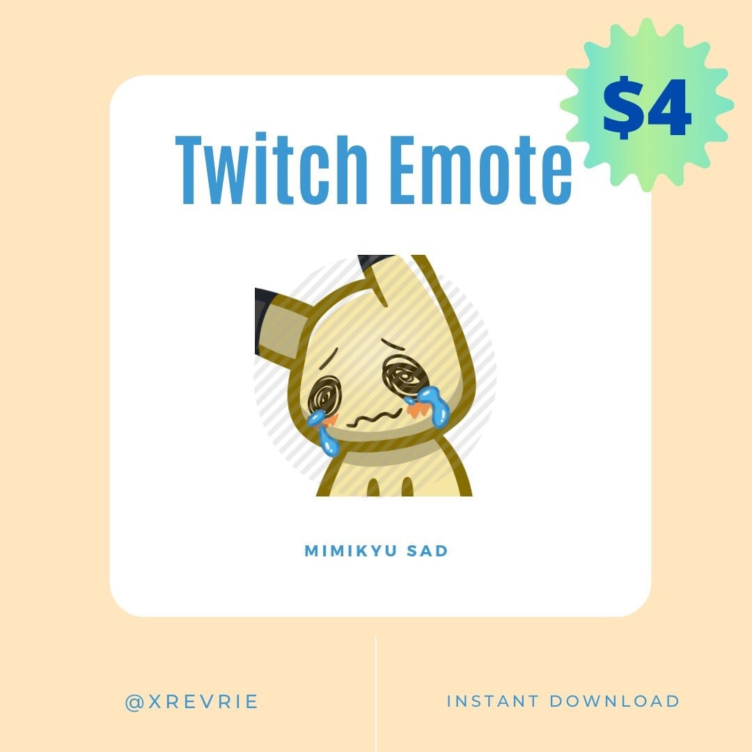 Mimikyu Sad Crying Pokemon Emote for Twitch, Discord, Youtube, Kick ...
