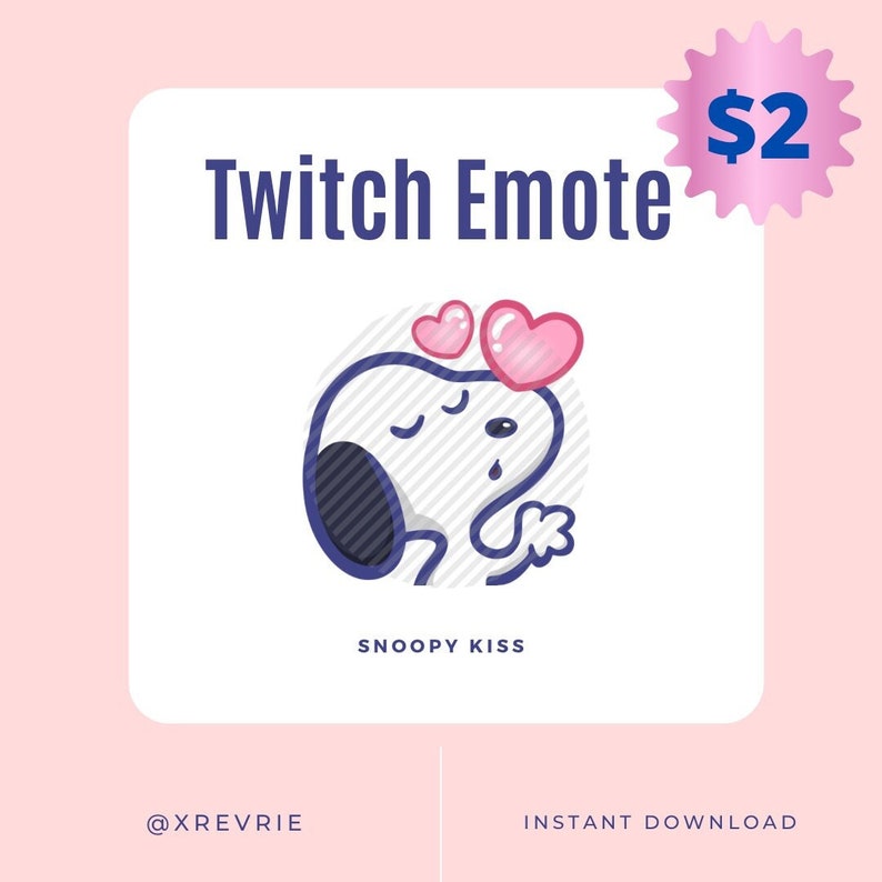 Snoopy Kiss Cute Emote for Twitch, Discord, Youtube, Kick, Etc. Peanuts ...
