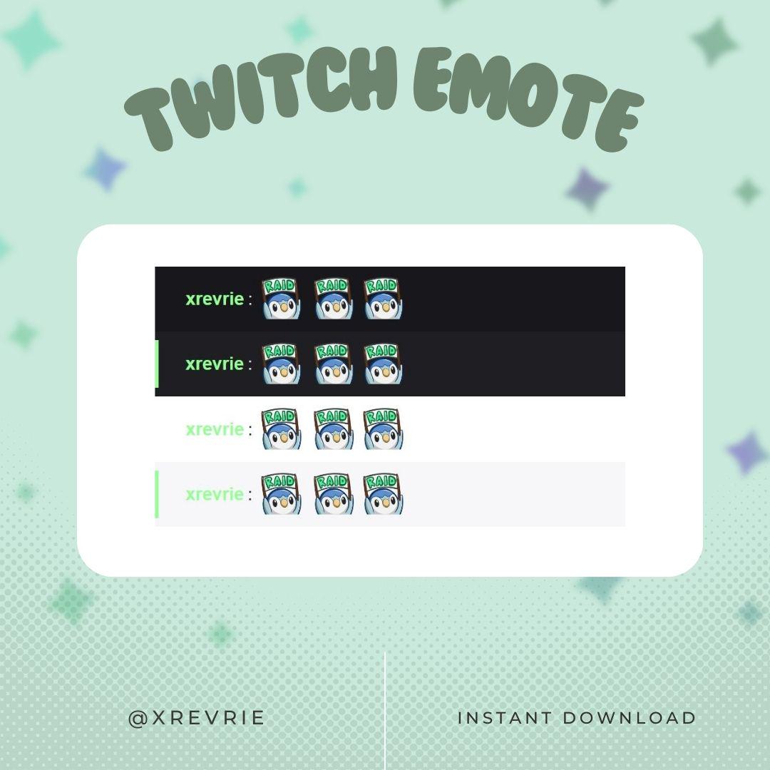 Raid Piplup Emote for Twitch, Discord, Youtube, Etc. - Etsy