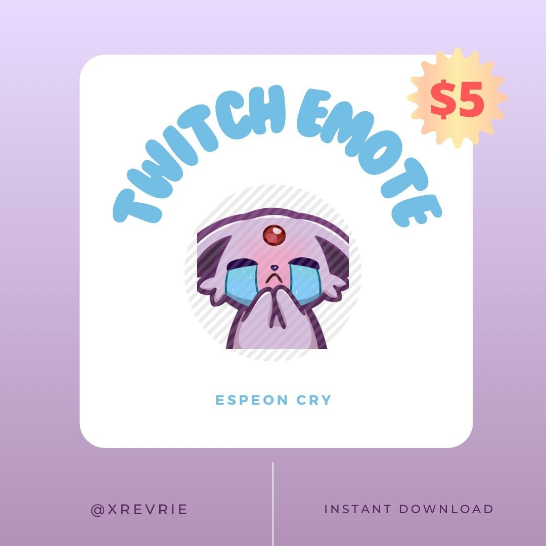 Espeon Crying Pokemon Emote for Twitch, Discord, Youtube, Kick, Etc ...