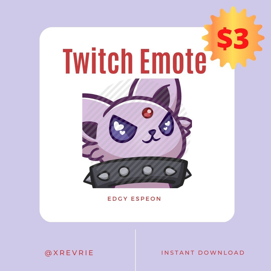 Edgy Espeon Emote for Twitch, Discord, Youtube, Etc. - Etsy