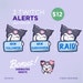 KUR0 Animated Alert 3x PACK. Kawaii Anime Cute Cat Streamer Pack Plus ...