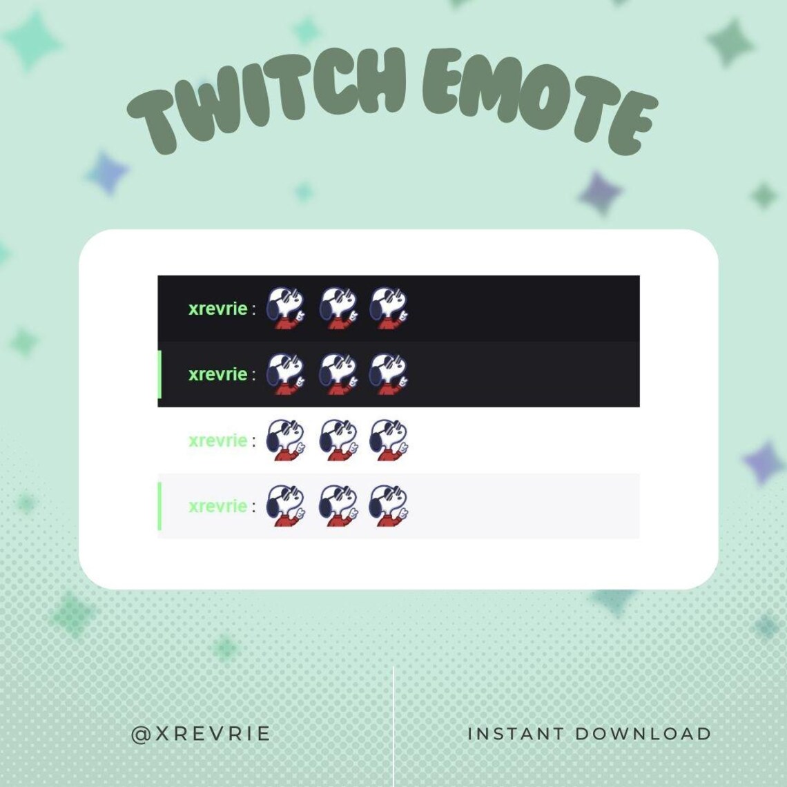 Snoøpy Joe Cool Emote for Twitch, Discord, Youtube, Etc. - Etsy