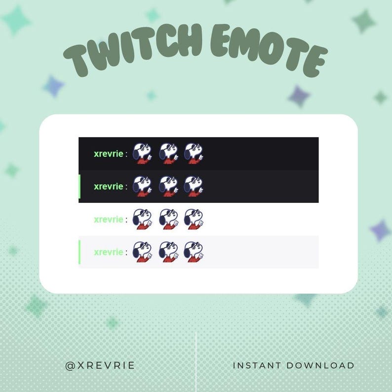 Snoøpy Joe Cool Emote for Twitch, Discord, Youtube, Etc. - Etsy