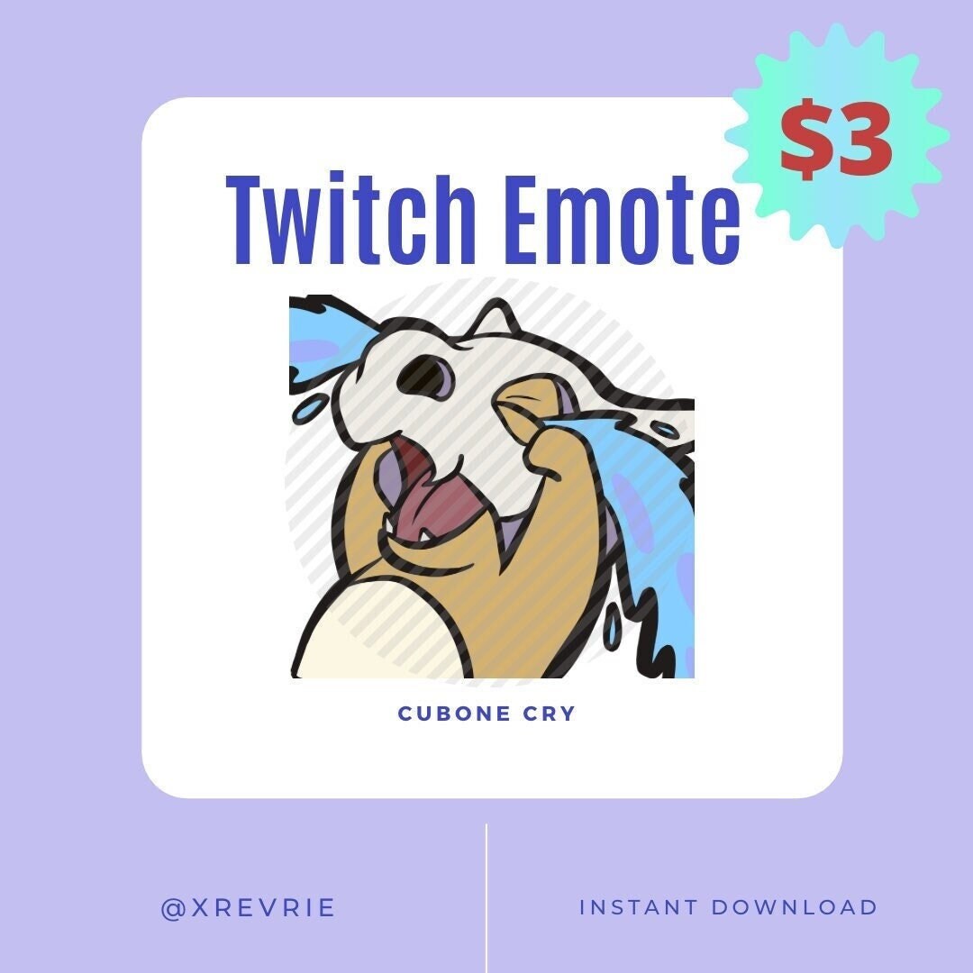Cubone Crying Emote for Twitch, Discord, Youtube, Etc. - Etsy