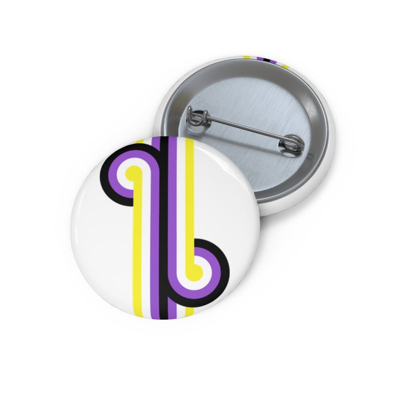 Nonbinary Loop-de-loop Pin/button - Etsy