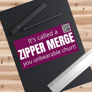 Zipper Merge Churt Bumper Sticker - Etsy
