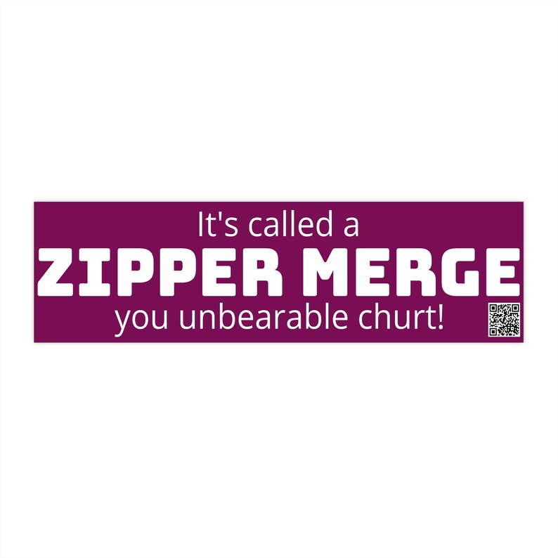 Zipper Merge Churt Bumper Sticker - Etsy