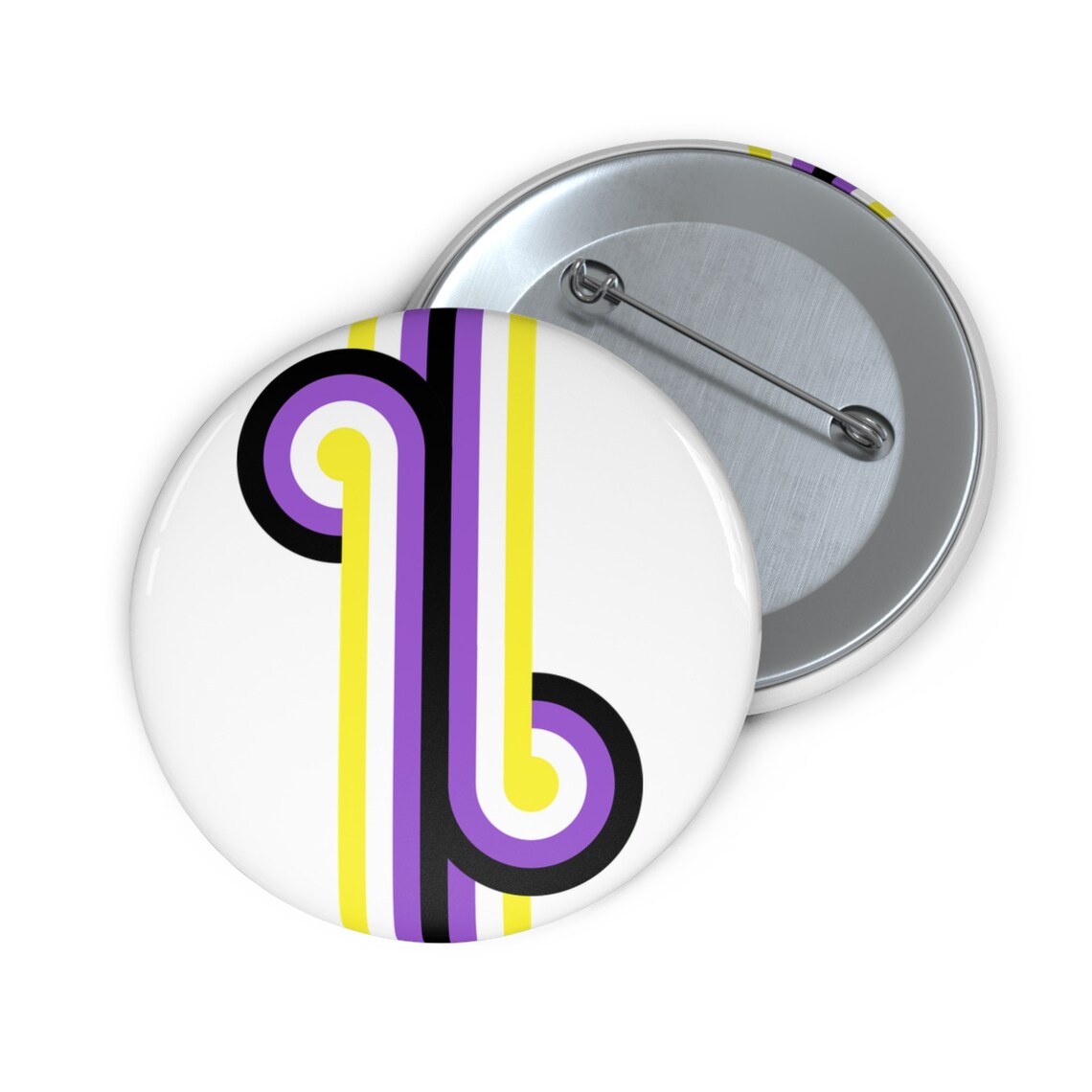 Nonbinary Loop-de-loop Pin/button - Etsy