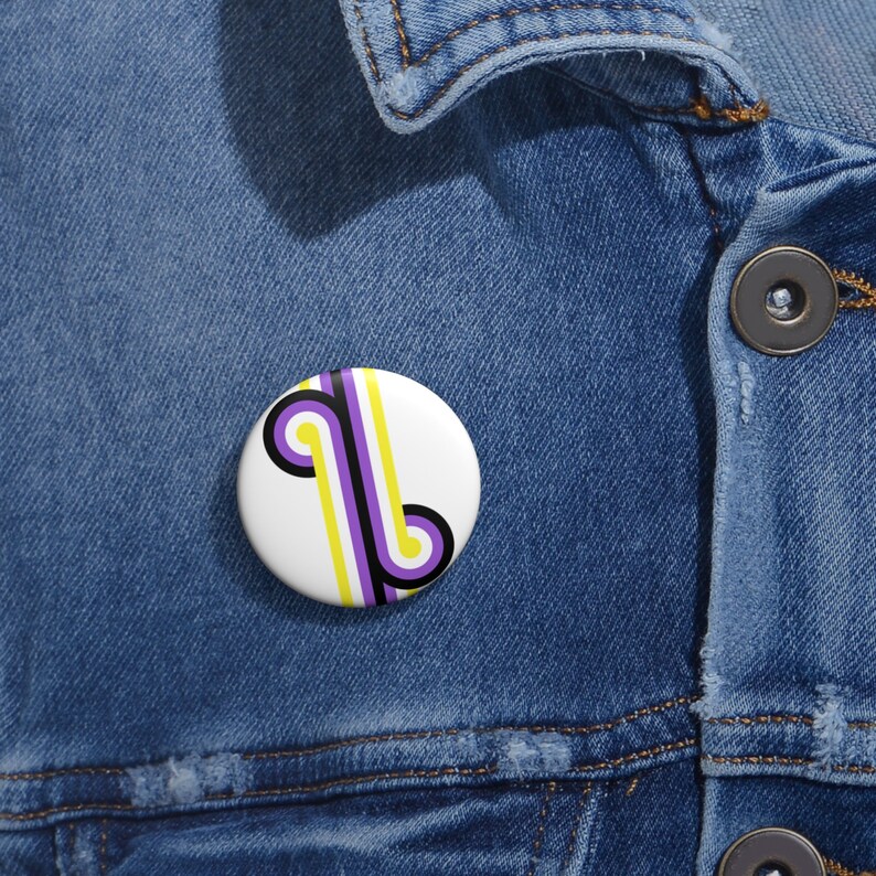 Nonbinary Loop-de-loop Pin/button - Etsy