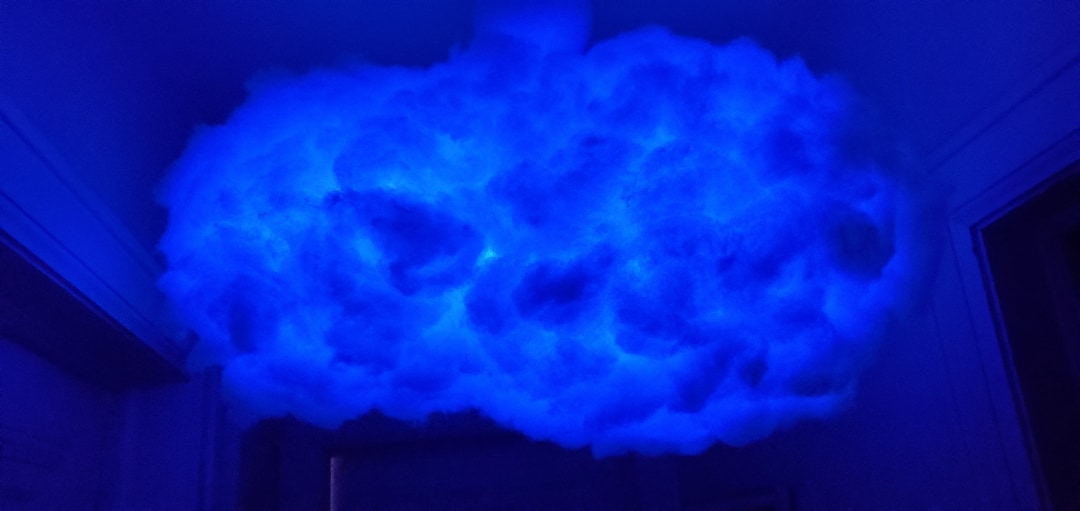 22" Length Handcrafted Cloud Lamp With Remote Control Battery Operated ...