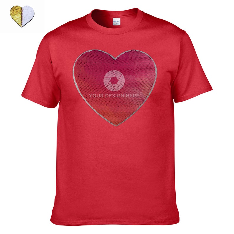 Personalized Heart Shaped Sequin With Picture & Text Unisex - Etsy