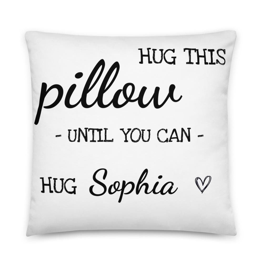 Personalized Hug This Pillow Until You Can Hug NAME long - Etsy