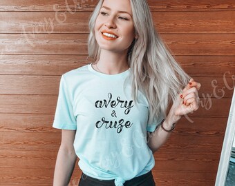 Heather Ice Blue / Bella Canvas Tee Shirt Mockup Photo /3001 - Etsy