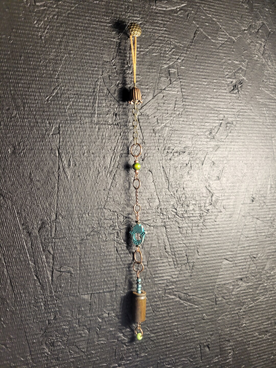 Upcycled Bullet Shell Casing 'single Jingle' Wind Chime W/hamsa Hand ...