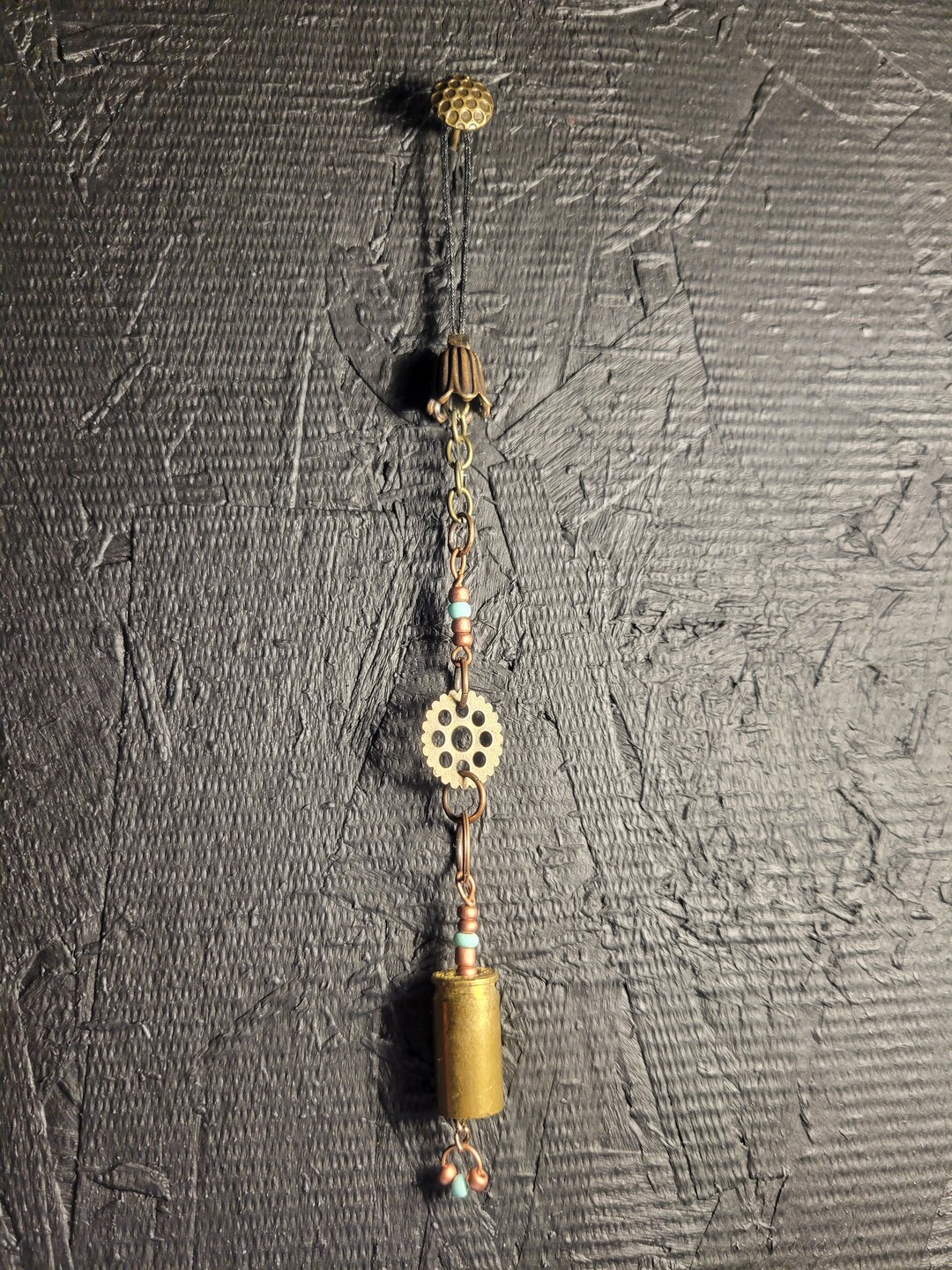 Upcycled Bullet Shell Casing 'single Jingle' Wind Chime W/gear Charm - Etsy