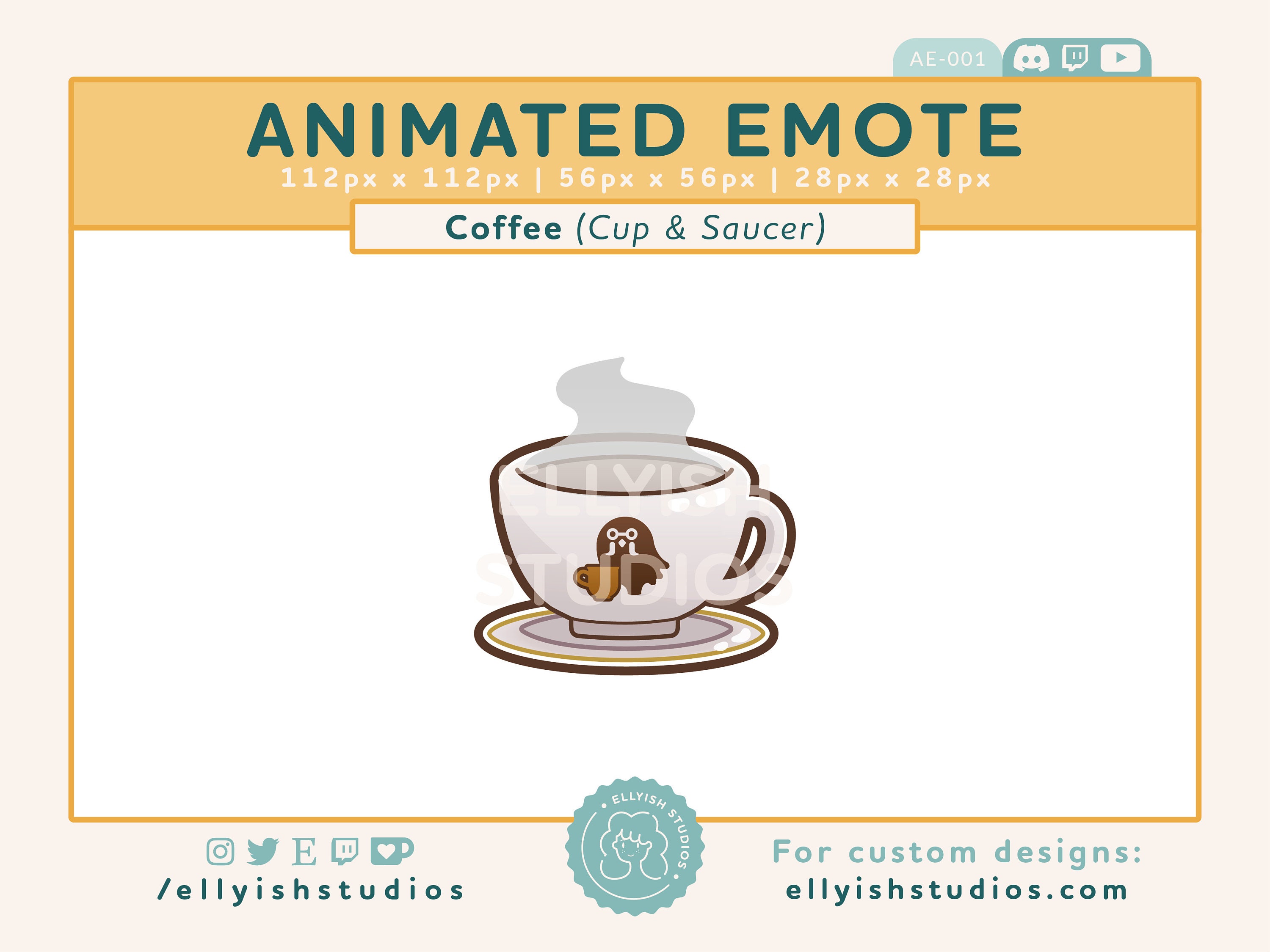 ANIMATED Steaming Coffee Cup Emote | Animal Crossing Inspired | New ...