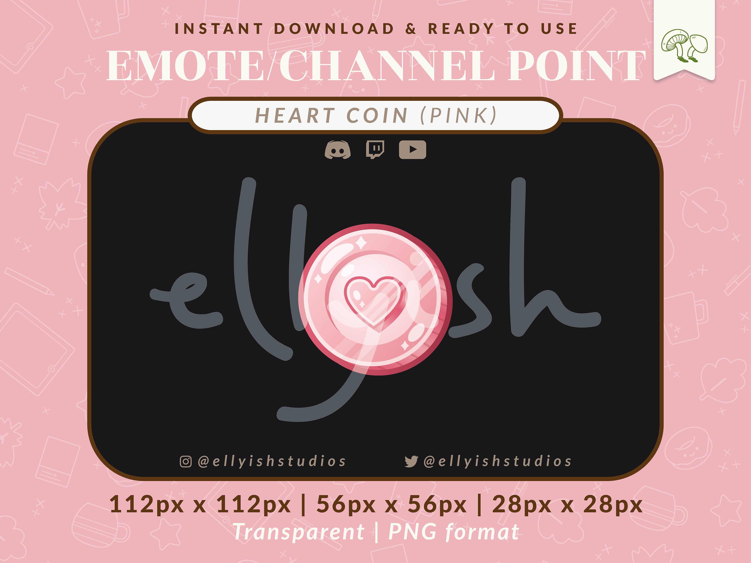 Rose Gold Heart Coin Channel Point Love Cute Kawaii Pink | Etsy