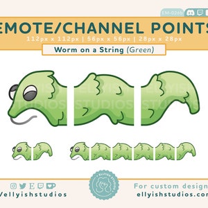 Worm on a String Emote | Channel Points | Long Wormy Toy | Green ...