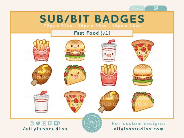 Cute Potato Food Twitch Sub Badges Set of 6 With 2 Versions Faces ...