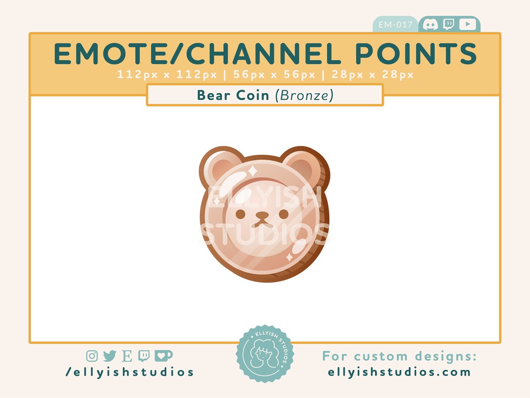 Animal Coin - Bear | Copper Currency | Channel Points | Emote | Bit ...