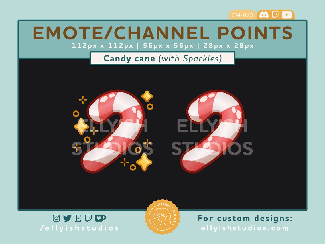Christmas Candy Cane Emote | Holiday Festive Xmas Theme | Channel ...