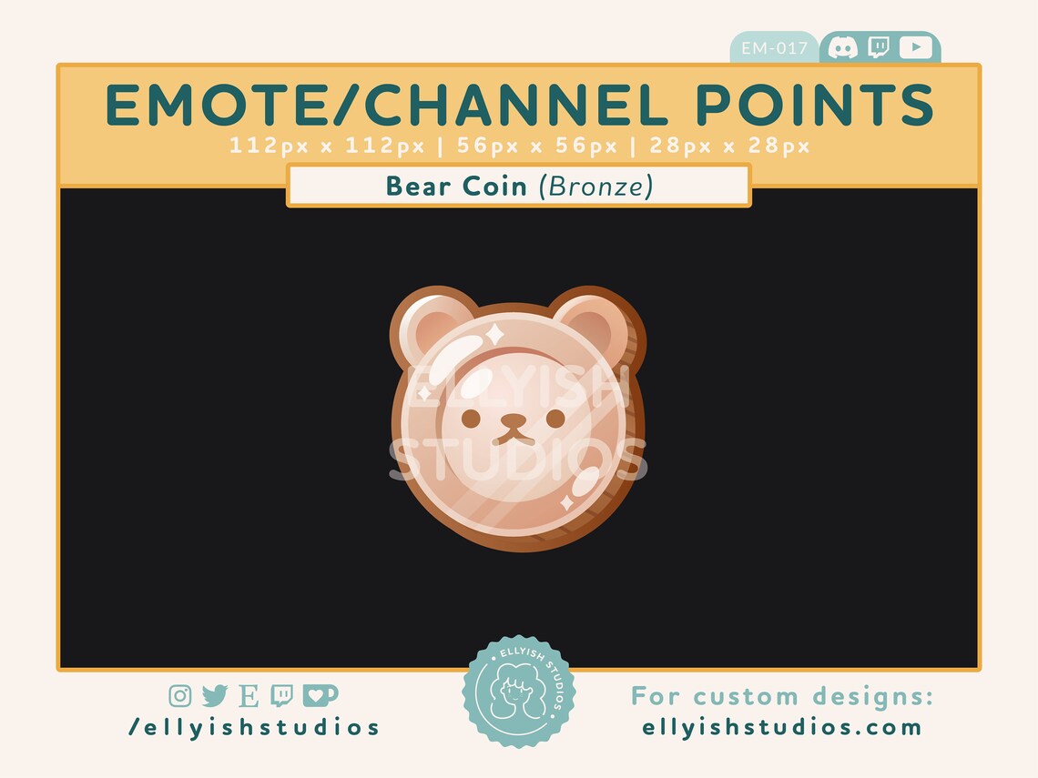 Animal Coin - Bear | Copper Currency | Channel Points | Emote | Bit ...