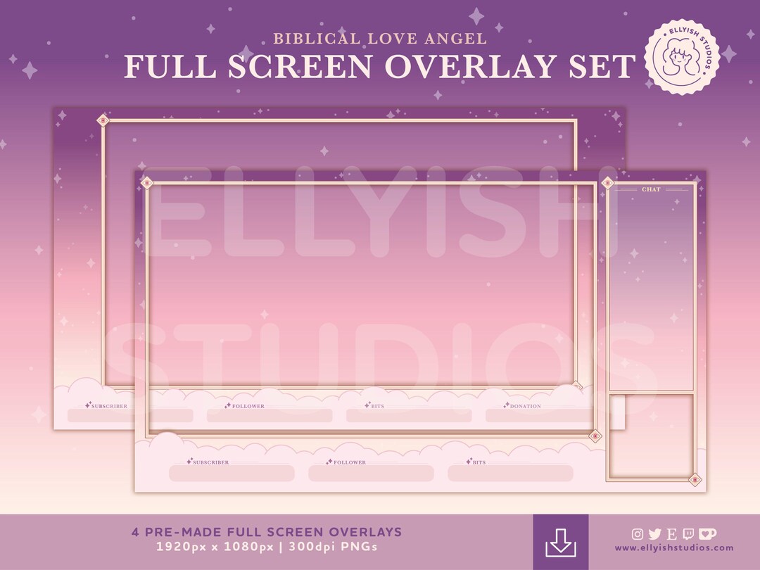 4 Cute Biblical Angel Stream Overlay | Pink Valentines Love Streamer ...