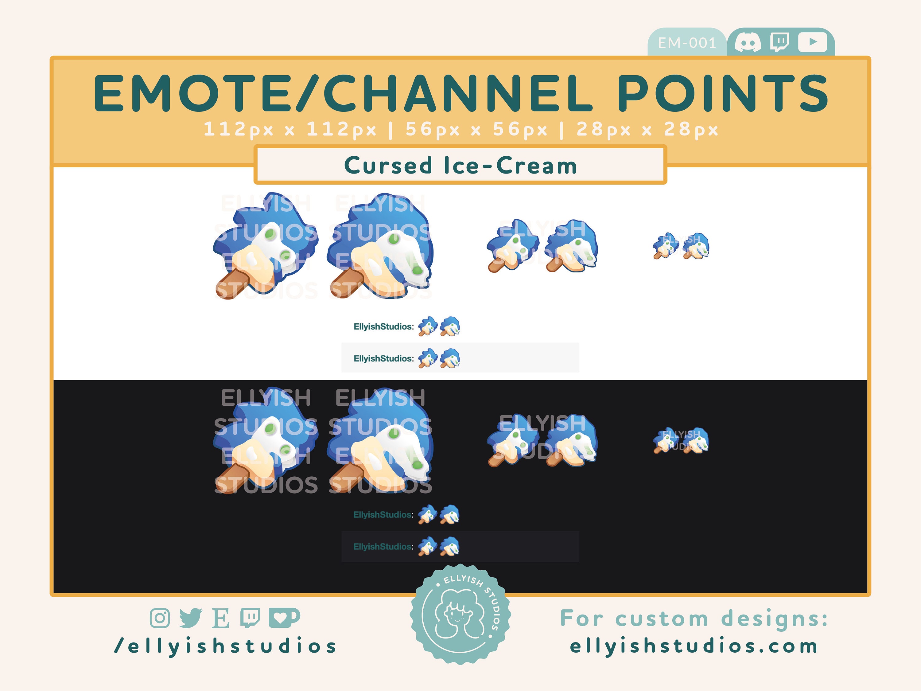 Cursed Ice-cream Meme Emote | Way Past Cool | Funny Emote | Blue | Cute ...