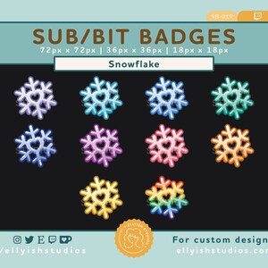 10 Snowflakes Twitch Sub Bit Badges | Cheer Bit | Subscribe Loyalty ...